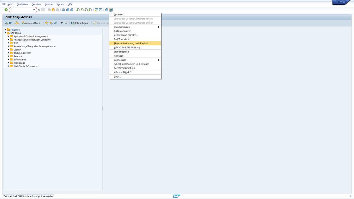 Profilparameter beim SAP GUI Scripting