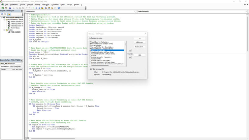 Sap Gui Scripting Api In Microsoft Excel Aktivieren