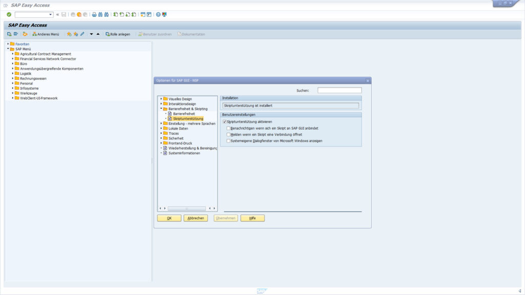 SAP GUI Scripting Installation